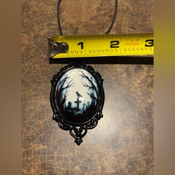 Jewelry | Haunted Cemetery Necklace Pendant Black Jewelry Cameo ...